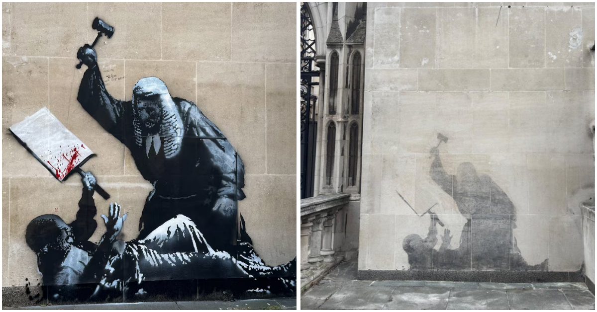 Banksy Judge Mural Erased in London Censorship Clash - Feminegra