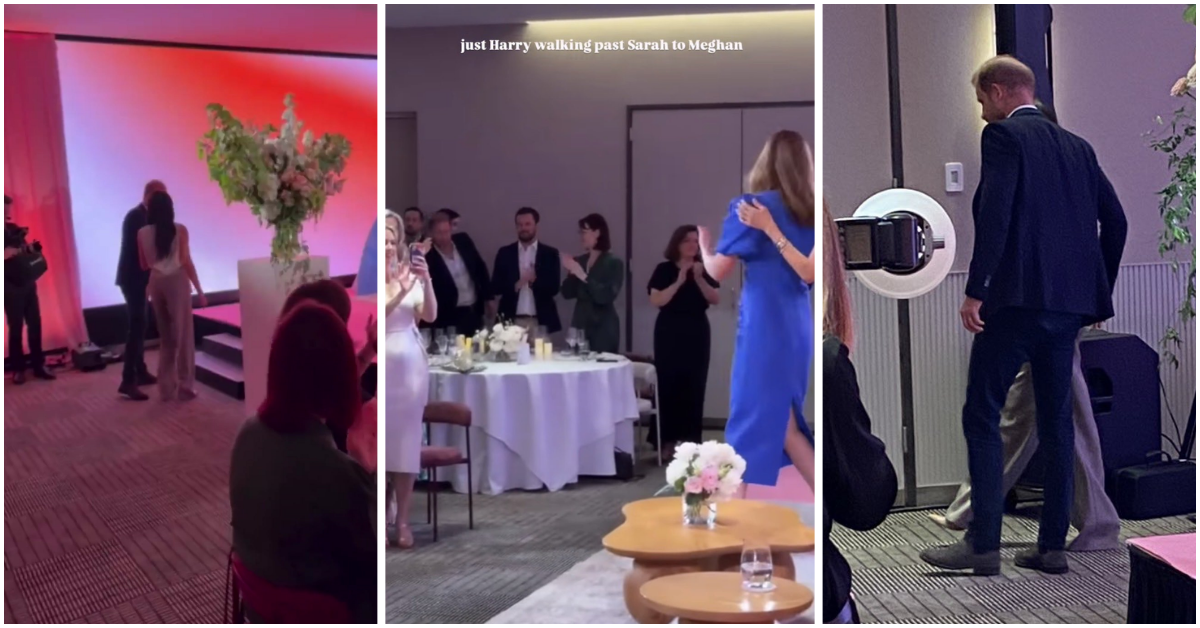 Footage Debunks The Times Story About Harry Abandoning Meghan on Stage ...